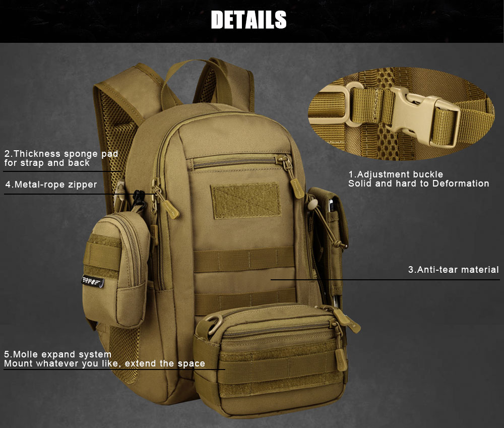 12L Tactical Molle Bag Backpack Outdoor Military Assault DayPack Hiking ...