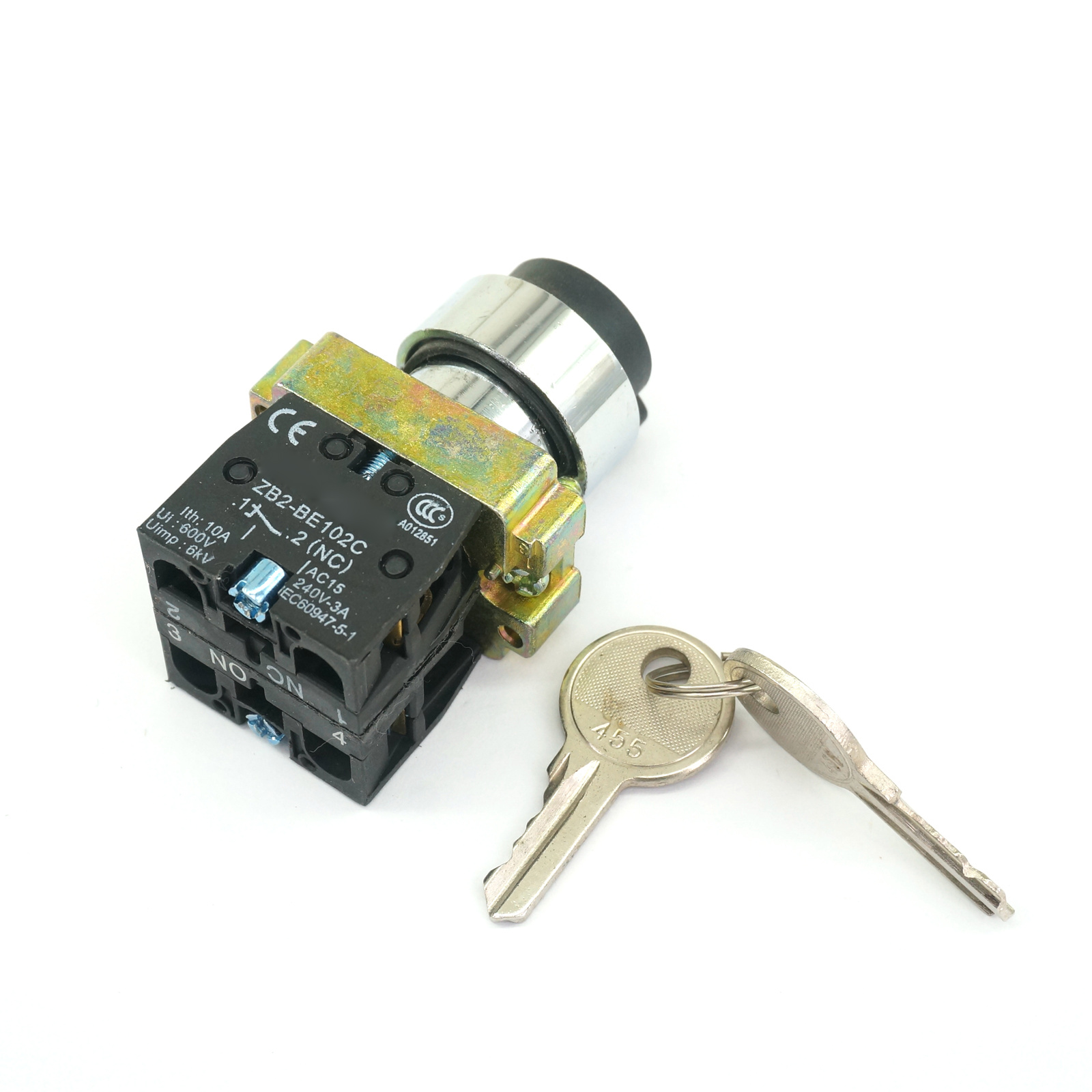 XB2BG45C 1NO + 1NC 2 Positions Momentary Key Select Selector Switch ...