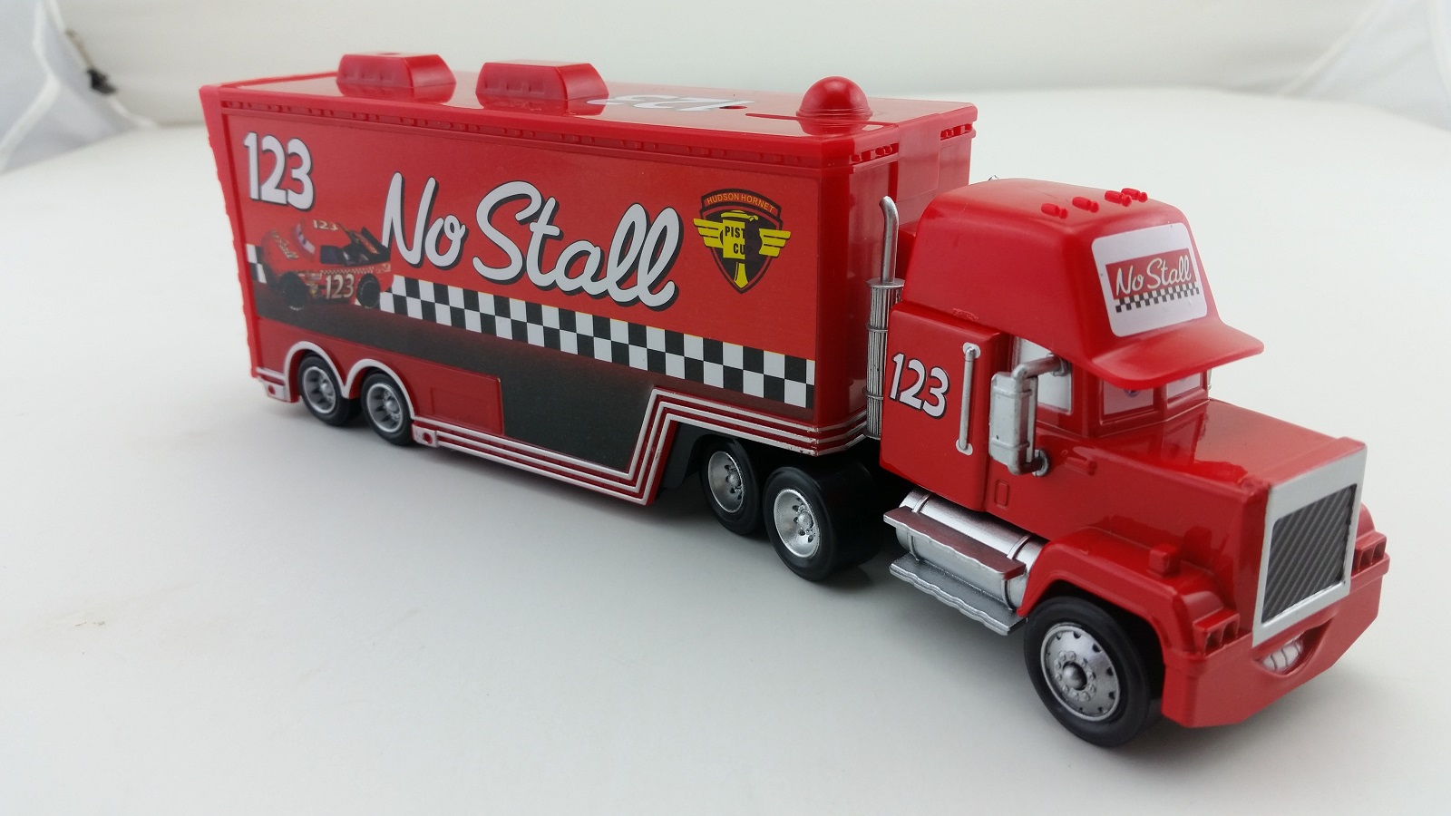 Disney Pixar Car Mack No.123 No Stall Racer's Hauler Truck 1:55 Toy Car ...
