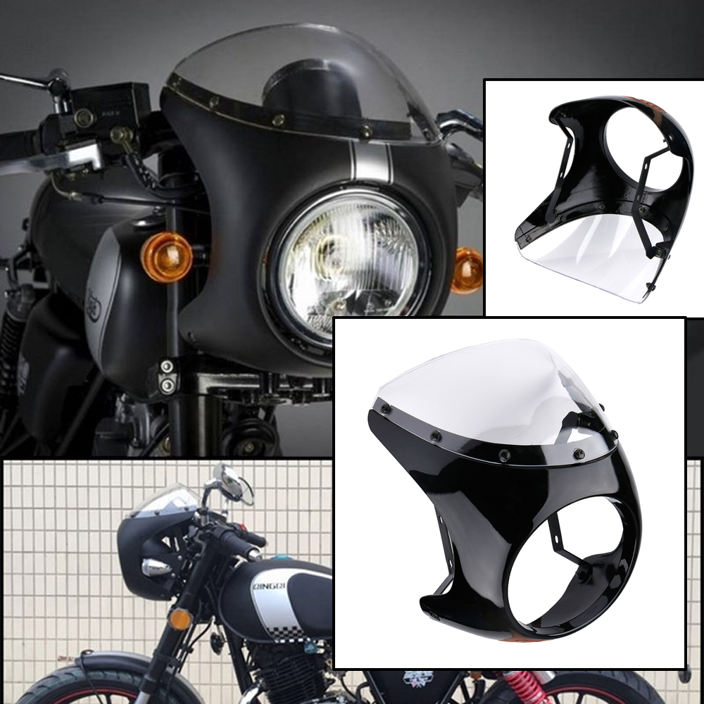 Universal 7" Headlight Fairing Retro For Cafe Racer Handlebar Screen ...