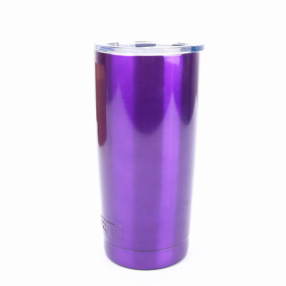 New Yeti Rambler Tumbler Stainless Steel 20 oz Powder Coated Cup Purple ...