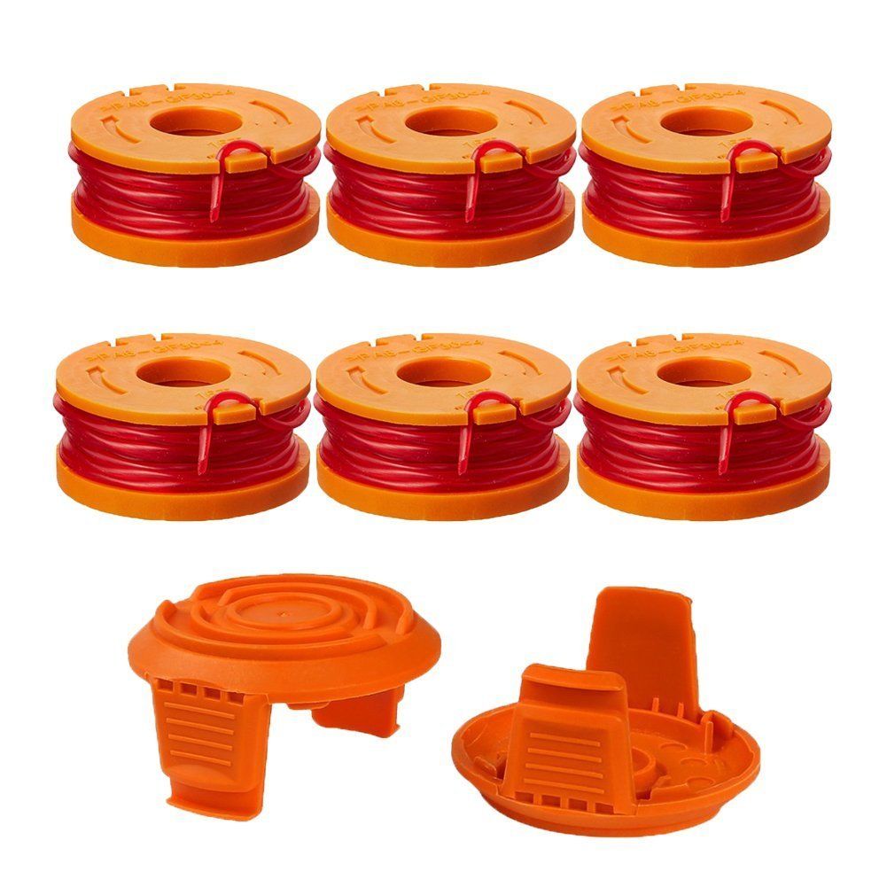 Worx GT WA0010 Grass Trimmer Spool Line(6) and Spool Cap Cover WA6531(2 ... Worx GT WA0010 Grass Trimmer Spool Line(6) and Spool Cap Cover WA6531(2 ...