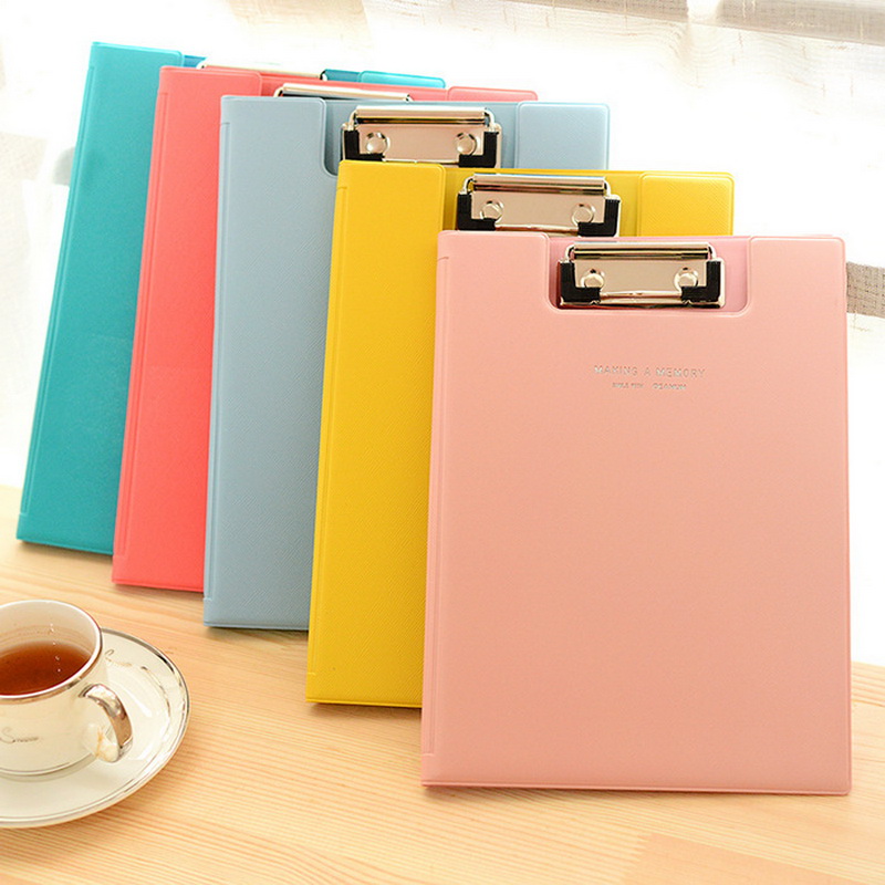 Delicate Cute Pure Color A5 Flip Type File Folder Paper Storage Board ...