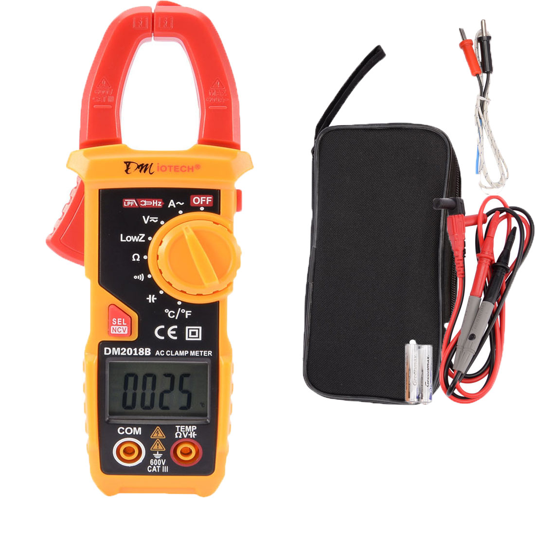 600V Digital Clamp Meter Multimeter AC Volt Amps Ohm Current Volt ...
