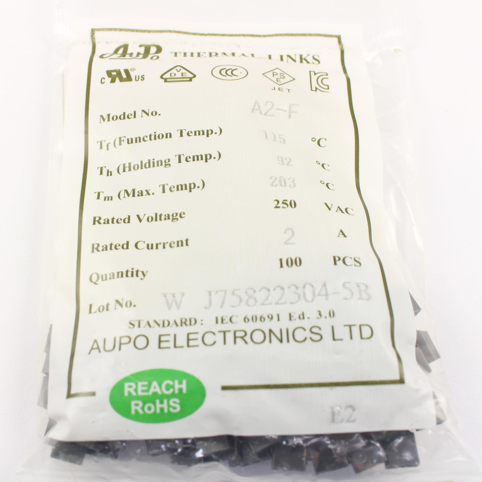 5Pcs Aupo Thermal Fuse Tf 115℃ 250V 2A A2-F | eBay