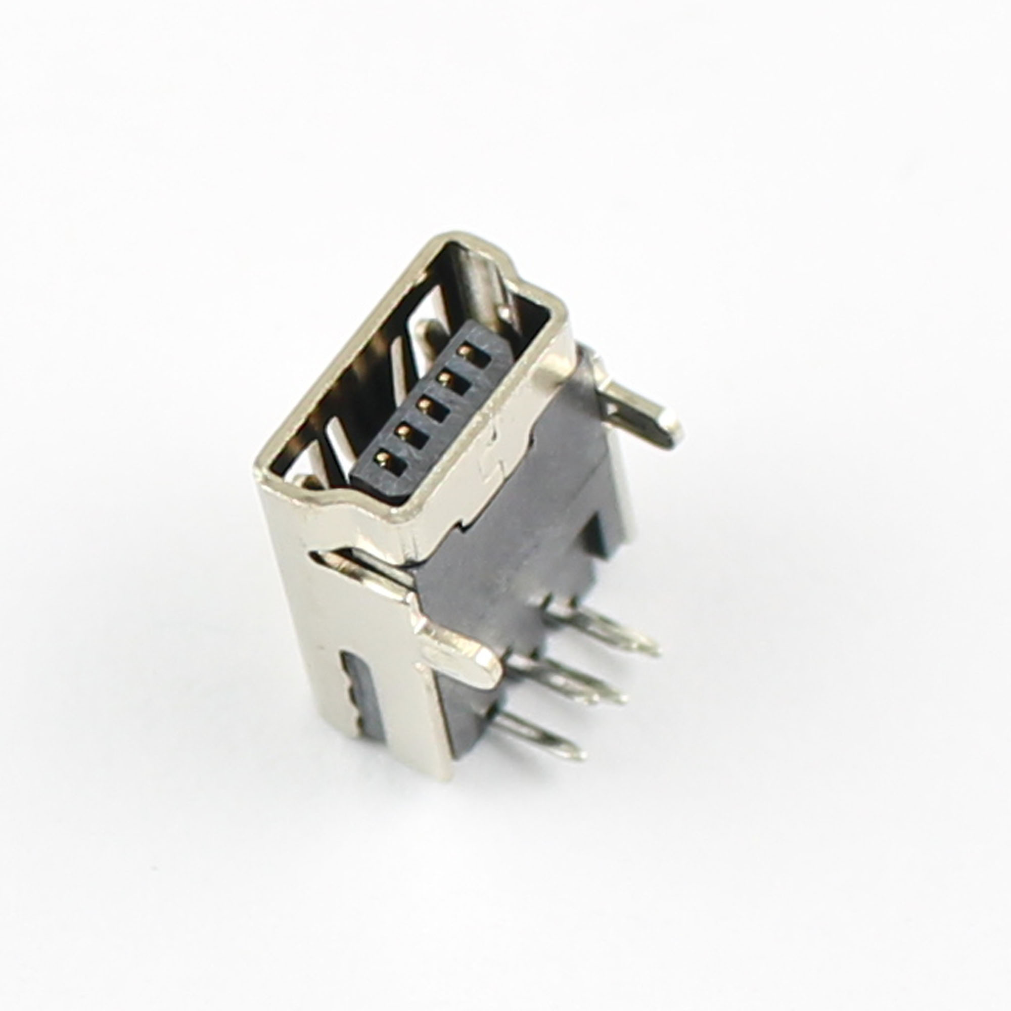 100pcs Mini Usb Female 5pin Type B Right Angle Pcb Socket Connector Diy