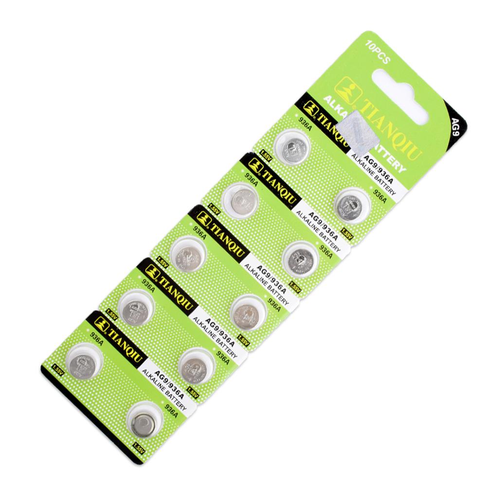 10 PIECES 1.55V AG9 LR936 394 SR936SW 194 V394 Button Coin Cell ...