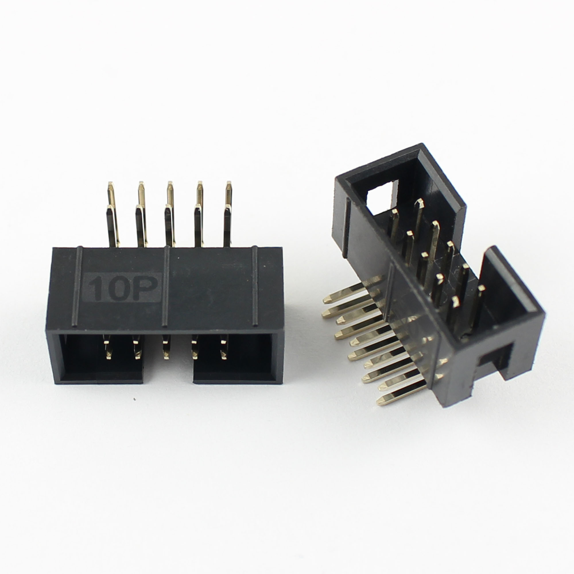 50Pcs 2.54mm 2x5 Pin 10 Pin Right Angle Male Shrouded IDC Box Header ...