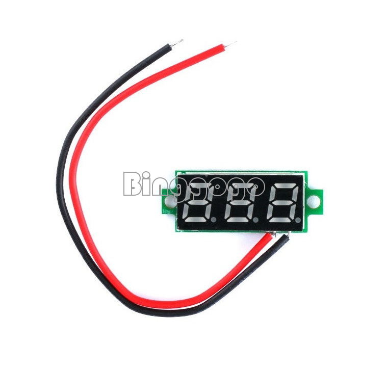 0.28" 2 Wire Mini DC Digital Panel Voltmeter Panel Mount LED Voltage ...