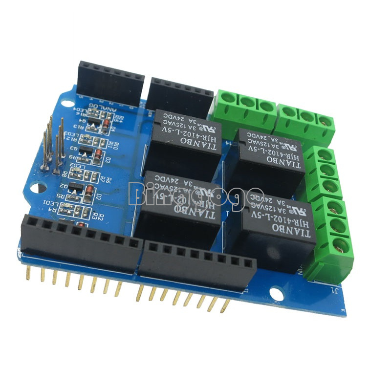 4-Kanal Relais Modul Shield for Arduino UNO R3 Four Channel Relay ...