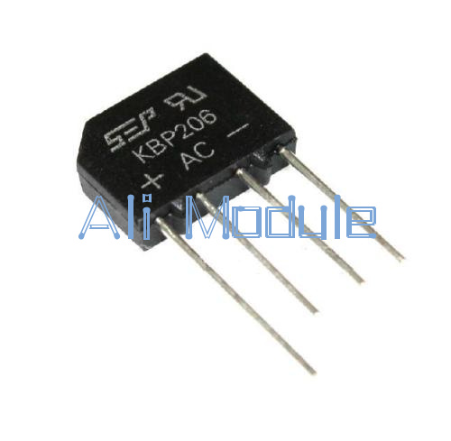 10PCS KBP206 KBP206G Single Phase 2.0 AMPS Glass Passivated Bridge ...