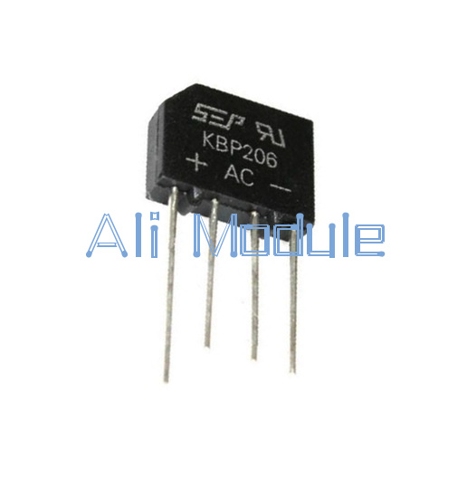 10PCS KBP206 KBP206G Single Phase 2.0 AMPS Glass Passivated Bridge ...