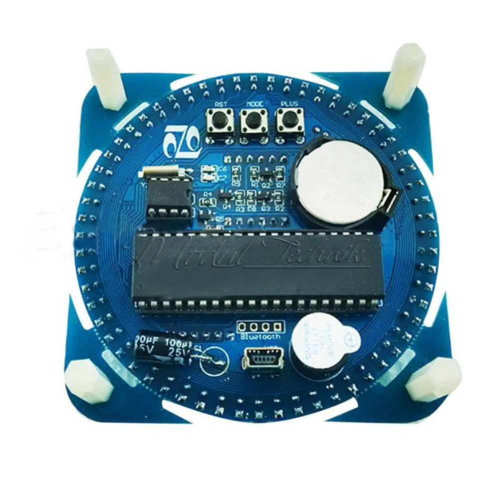 DS1302 Electronic Clock 51 MCU Learning Board Rotating LED Clock Kit ...