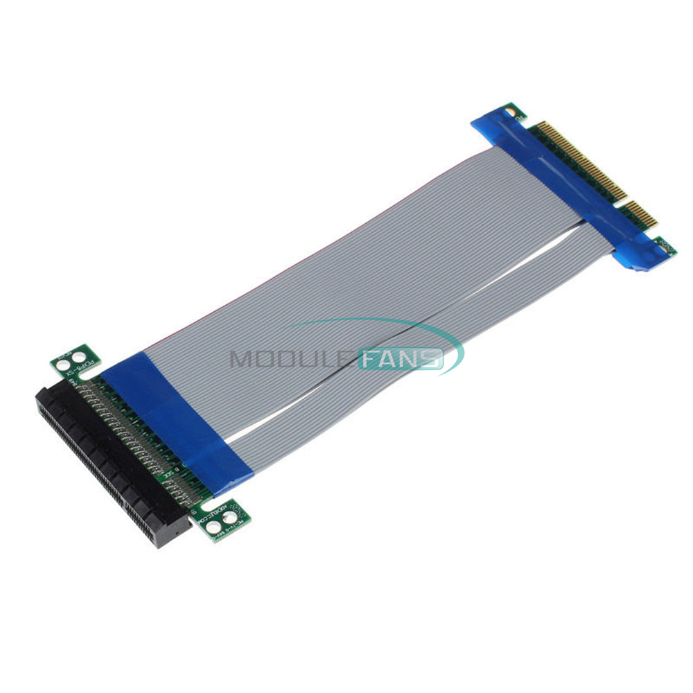PCI-E 1X 4X 8X 16X Riser Card Ribbon Extender Extension Cable ...
