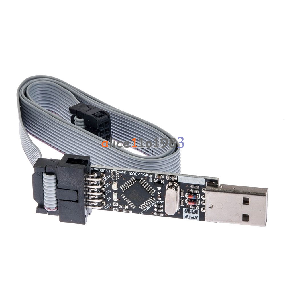 USBASP USBISP AVR Programmer USB+10 Pin Convert to Standard 6Pin ...