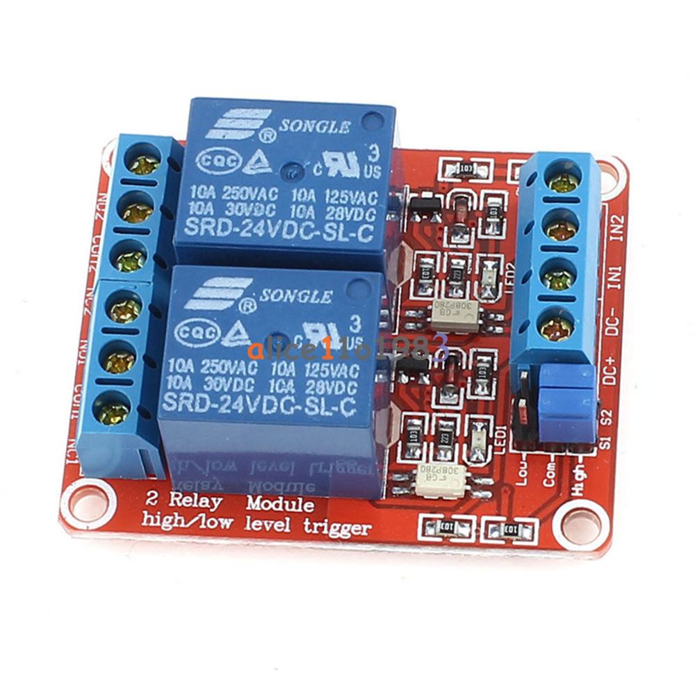 24V 4 Channel Relay Module With OPTO-Isolated High and Low Level Trigger | eBay