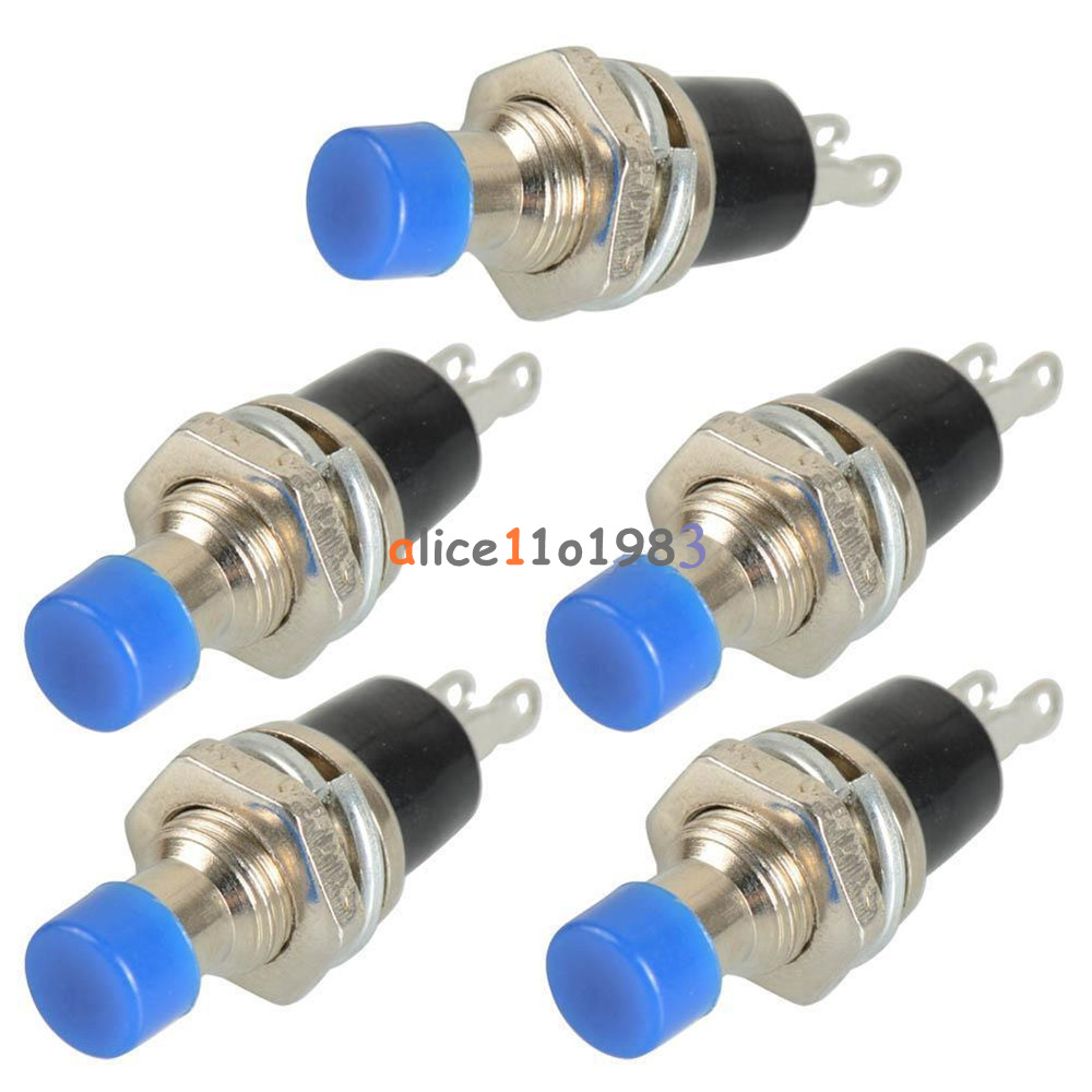 5/10PCS PBS-110 ON/OFF Push button Red Black Blue Mini Lockless ...