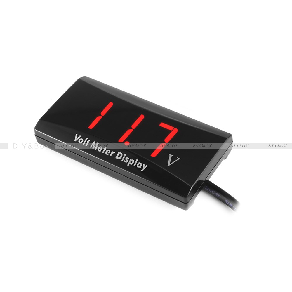 12V Digital Red/ Blue/ White LED Display Voltmeter Panel Voltage Meter ...