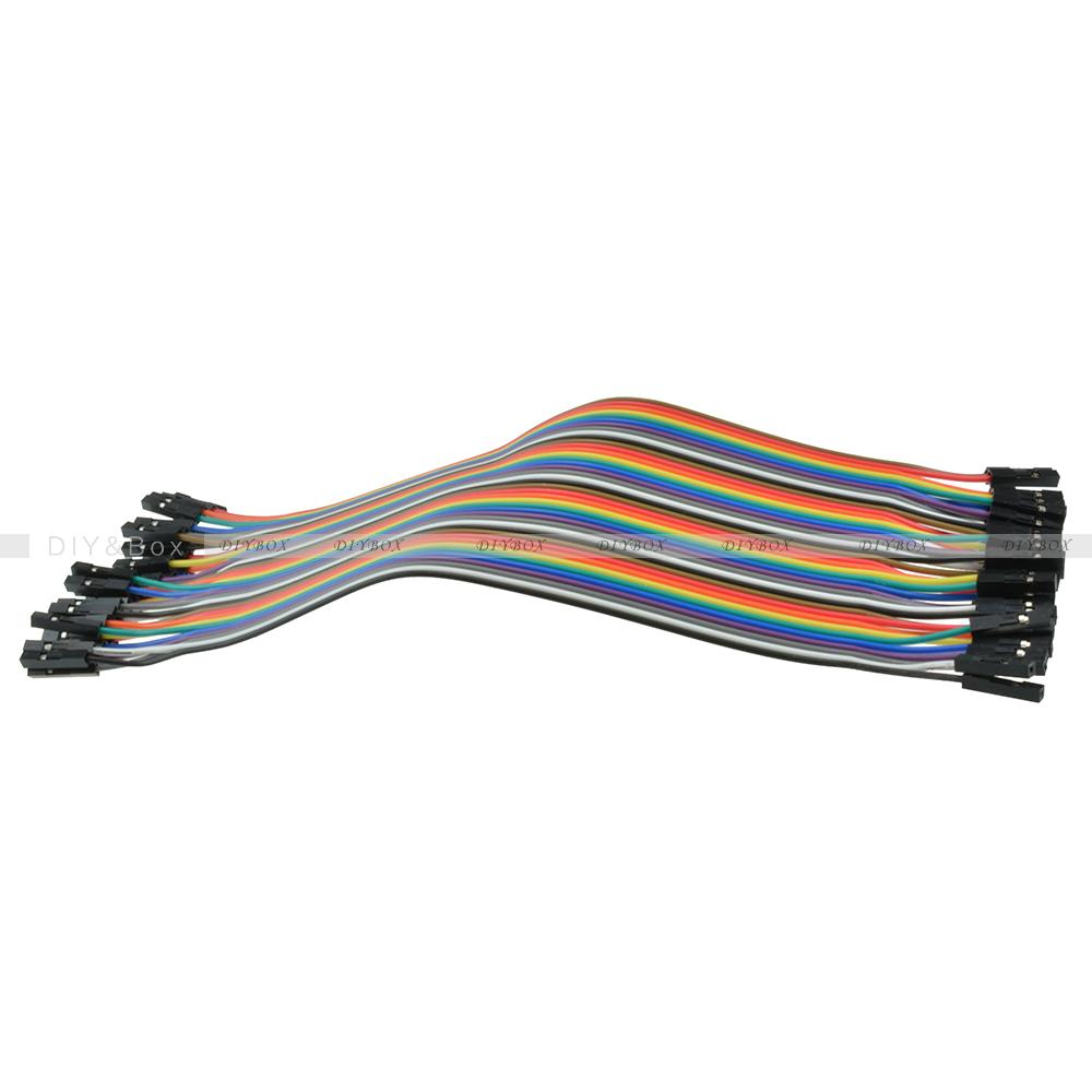 Each for 40pcs Dupont Wire Color Jumper Cable 20cm 2.54mm 1P-1P Female ...
