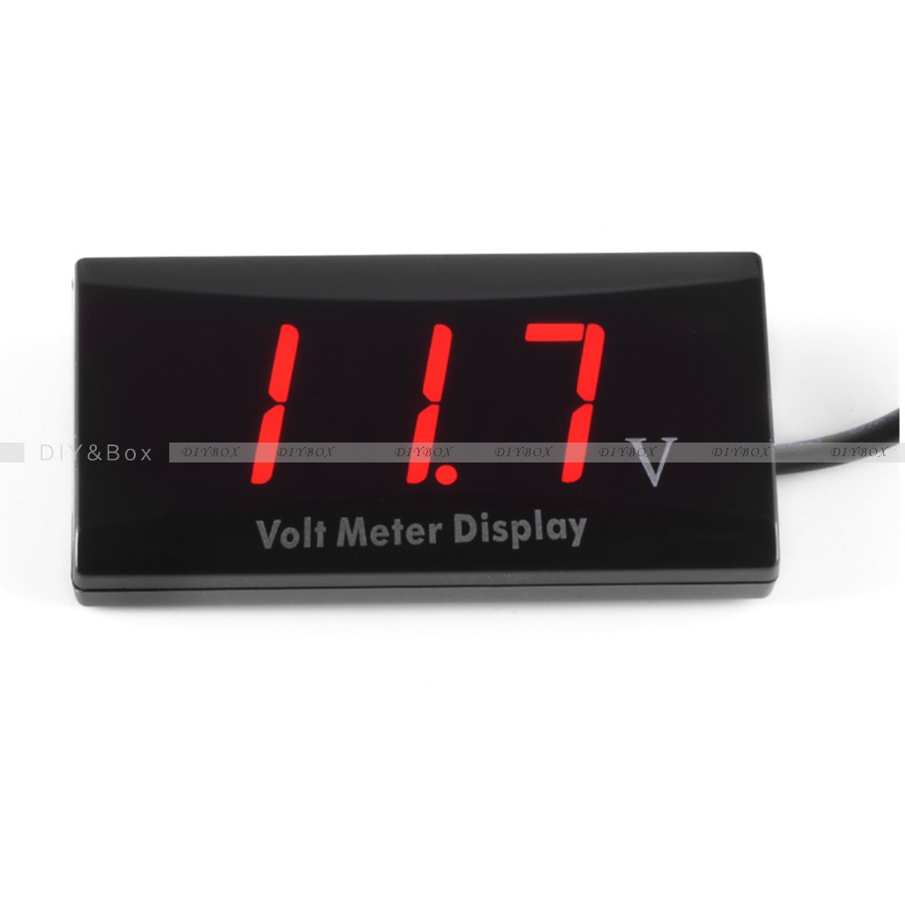 12V Digital Red/ Blue/ White LED Display Voltmeter Panel Voltage Meter ...