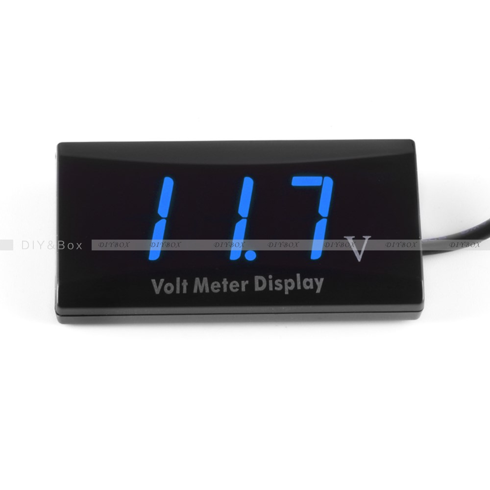 12V Digital Red/ Blue/ White LED Display Voltmeter Panel Voltage Meter ...