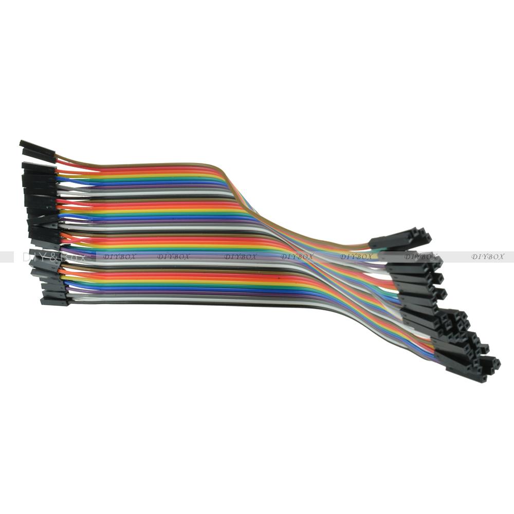 Each for 40pcs Dupont Wire Color Jumper Cable 20cm 2.54mm 1P-1P Female ...