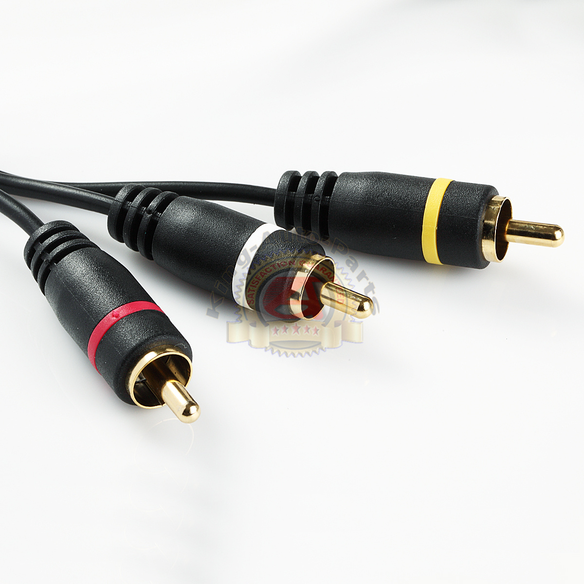 New Premium 3FT 3.5mm AUX Plug to 3 RCA male AUX Composite Audio Video ...