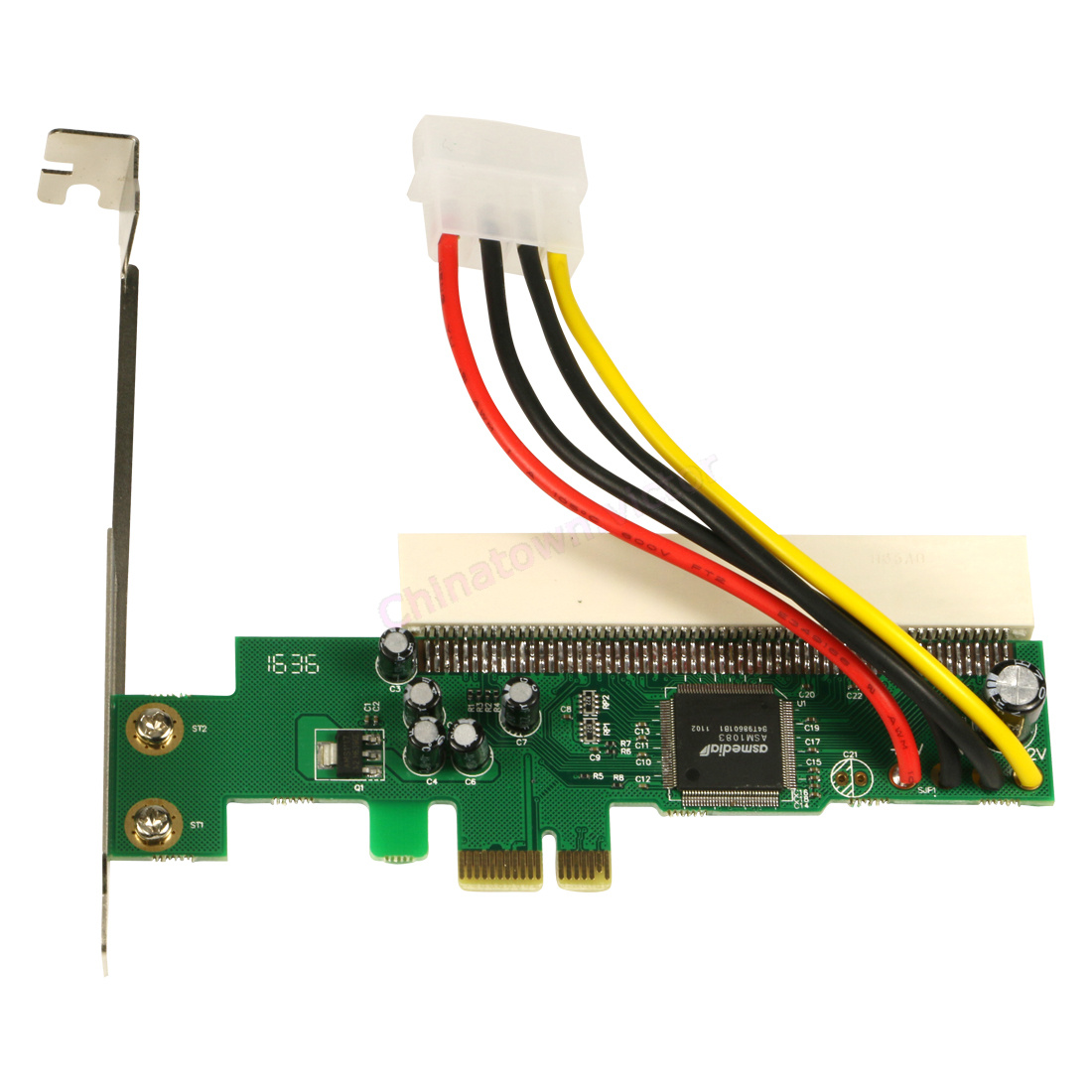 PCIe PCI Express X1 to PCI Adapter Card Riser Extender 32bit Asmedia ...