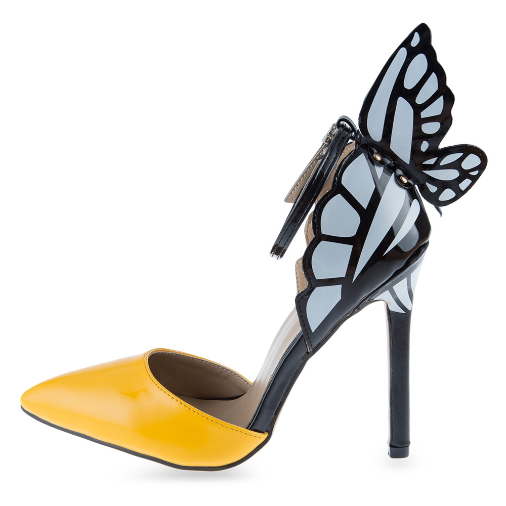 Womens Stilettos Open Toe High Heel Butterfly Ankle Strap Party Sandals