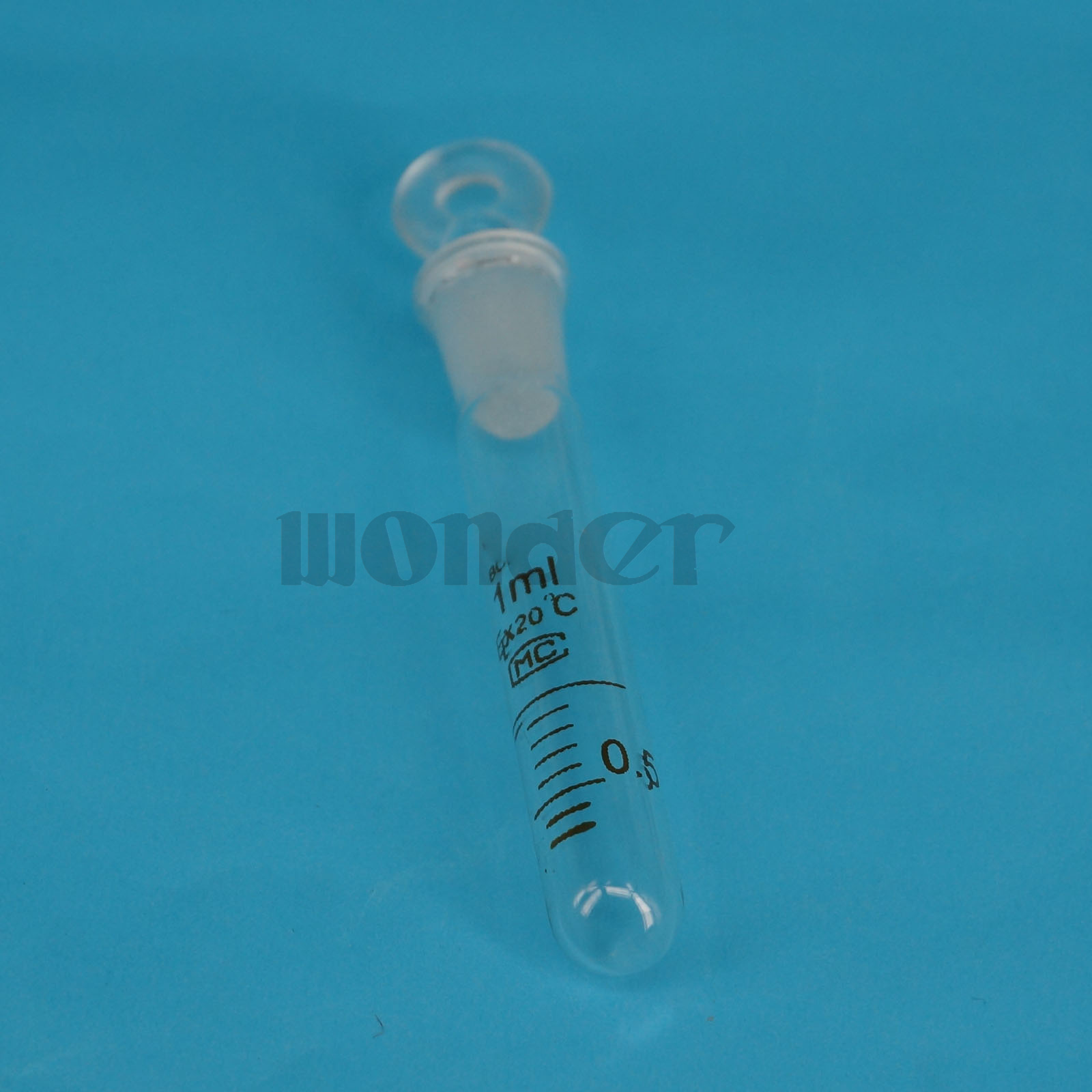 1ml Graduated Line Lab Clear Glass Test Tube Round Bottom with Stopper ...