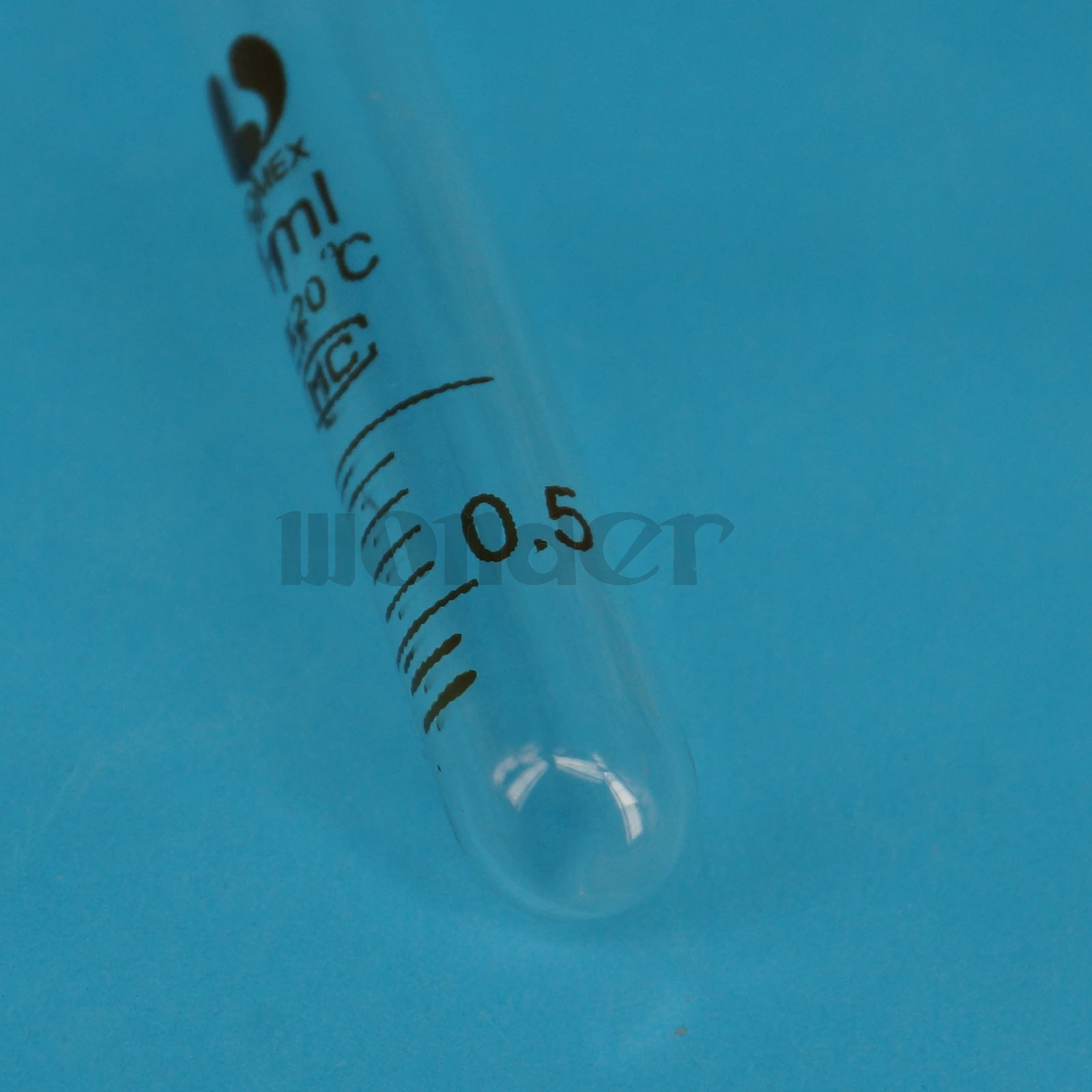1ml Graduated Line Lab Clear Glass Test Tube Round Bottom with Stopper ...