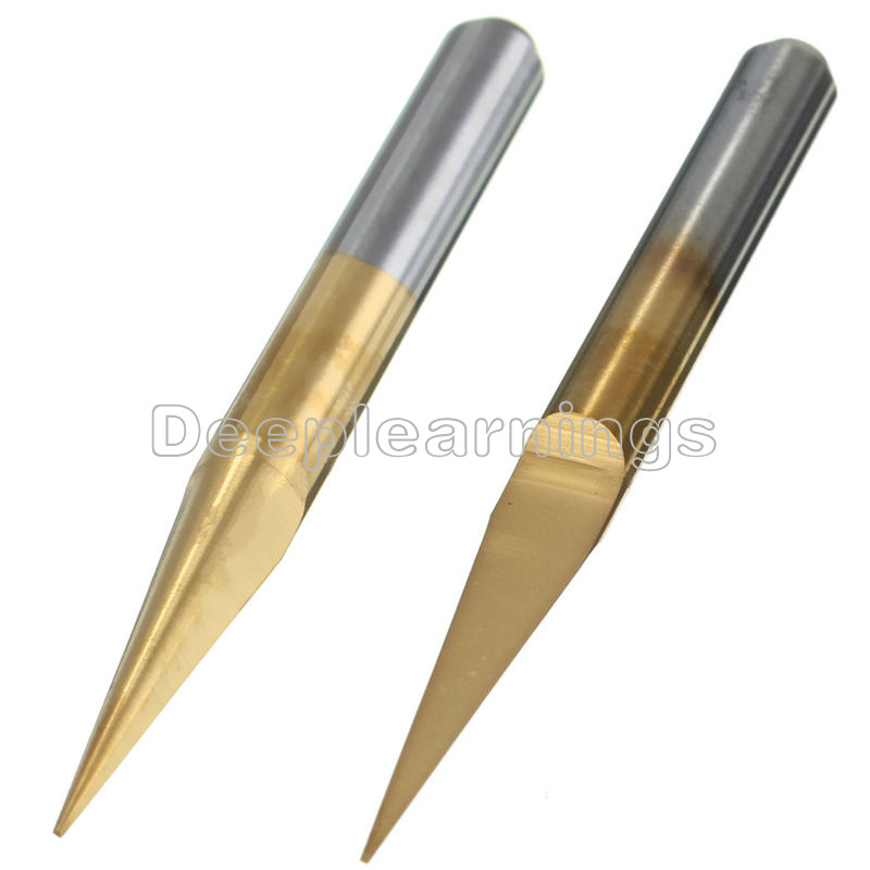 3 175mm Carbide Pcb Engraving Bits Cnc Router Tool 10 Degrees 0 1mm V