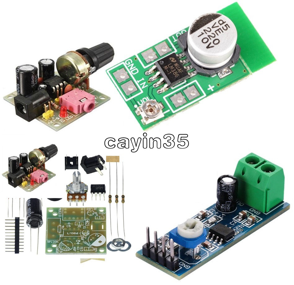DC 3V-12V DIY Mini LM386 LM386 200 Audio Power Amplifier Board Module ...
