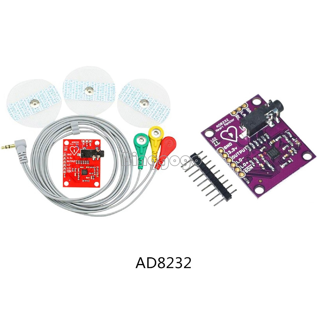 Single Lead AD8232 Double Poles Pulse Heart Rate Monitor ECG Sensor ...
