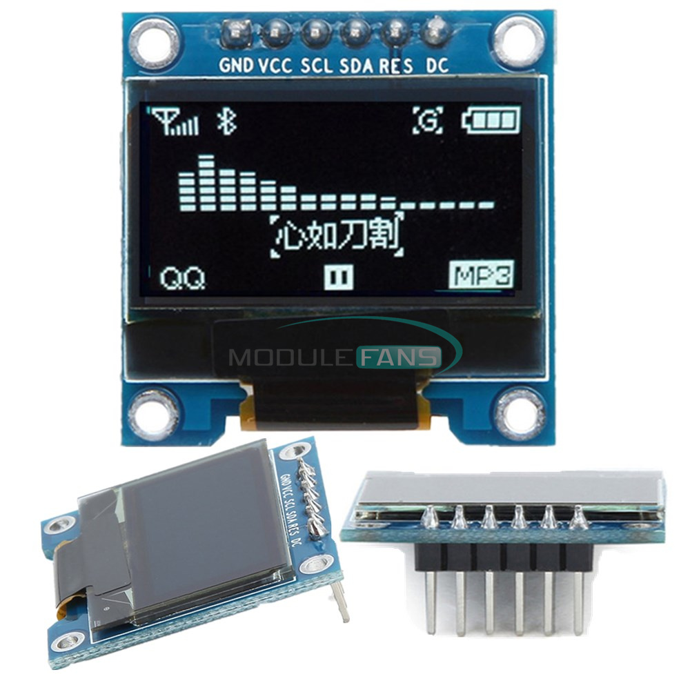 White 0.96" 6Pin OLED Display Module 12864 SPI&IIC I2C For Arduino ...