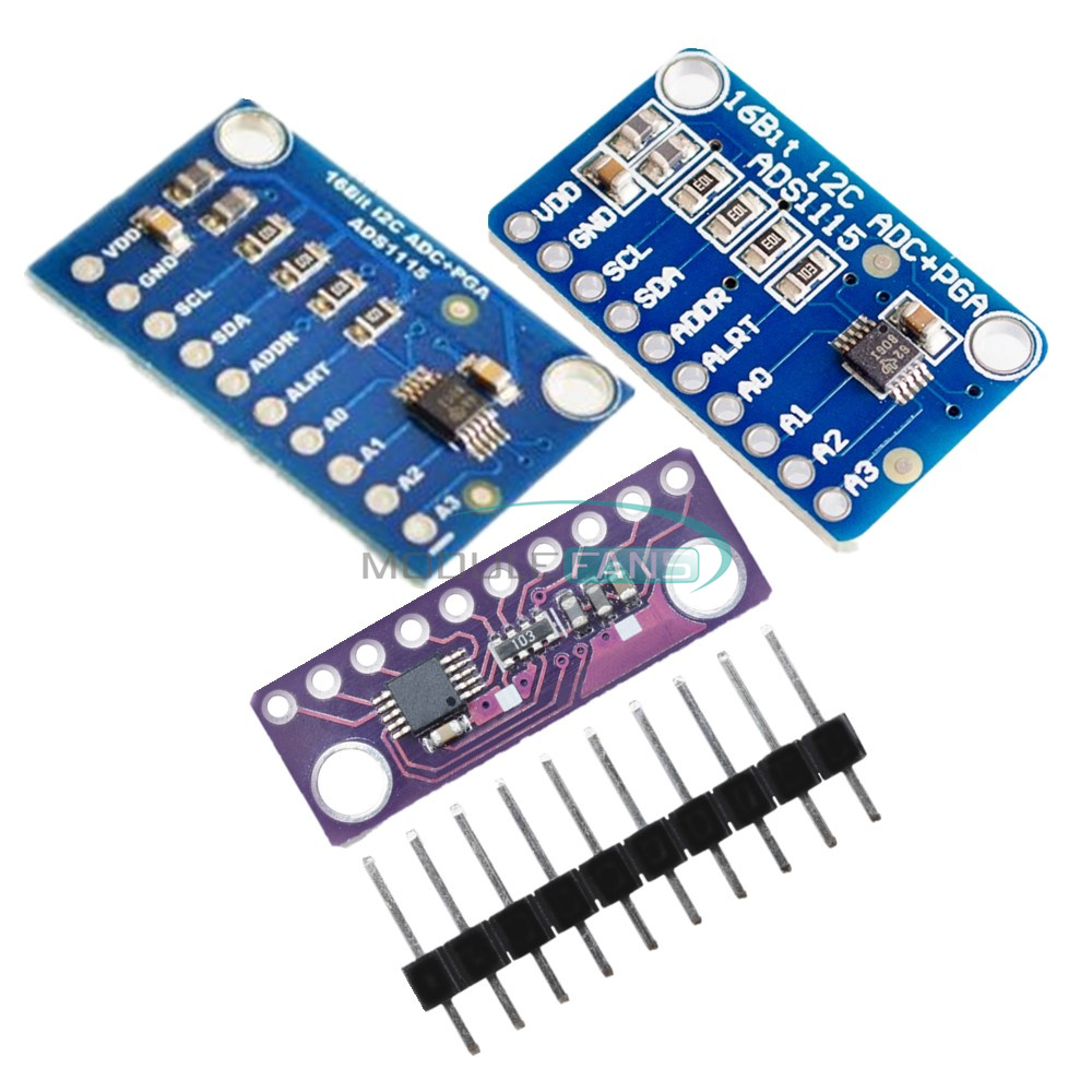 16 Bit I2C ADS1115 4-Channel ADC module with Pro RPi Gain Amplifier for ...