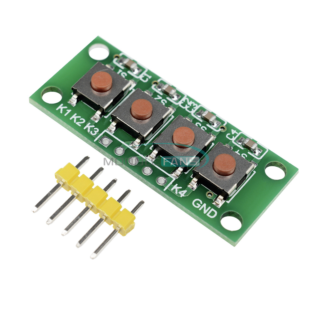 2pcs Diy 5pin 1x4 4 Keys Button Keypad Keyboard Breadboard Module For
