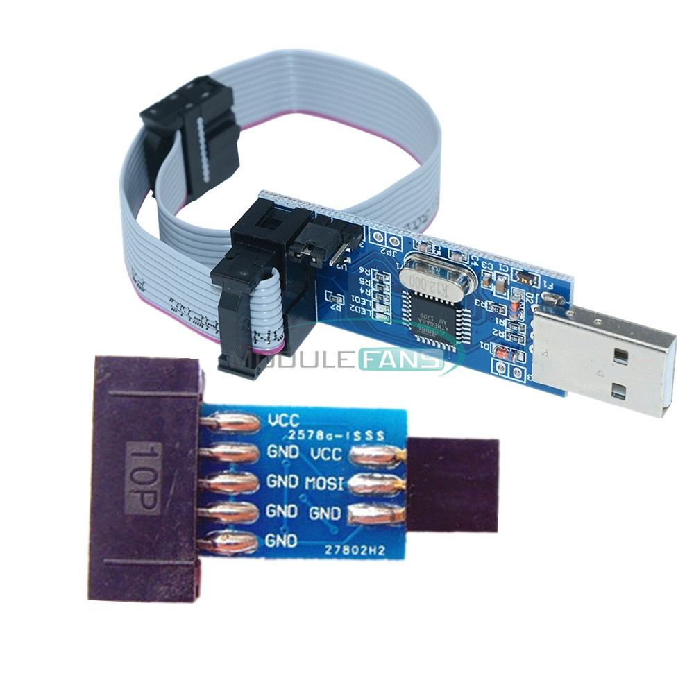 10 Pin Convert to Standard 6 Pin Adapter Board+USBASP USBISP AVR ...