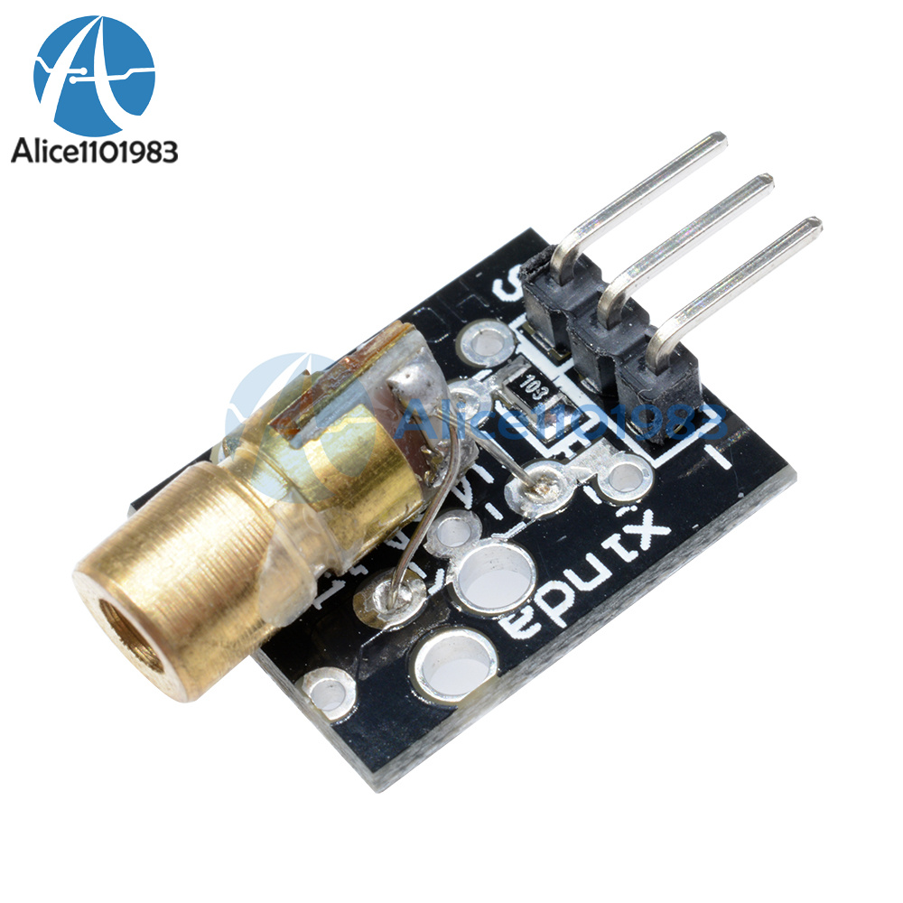 Laser sensor Module 650nm 6mm 5V 5mW Red Laser Dot Diode KY-008 for ...