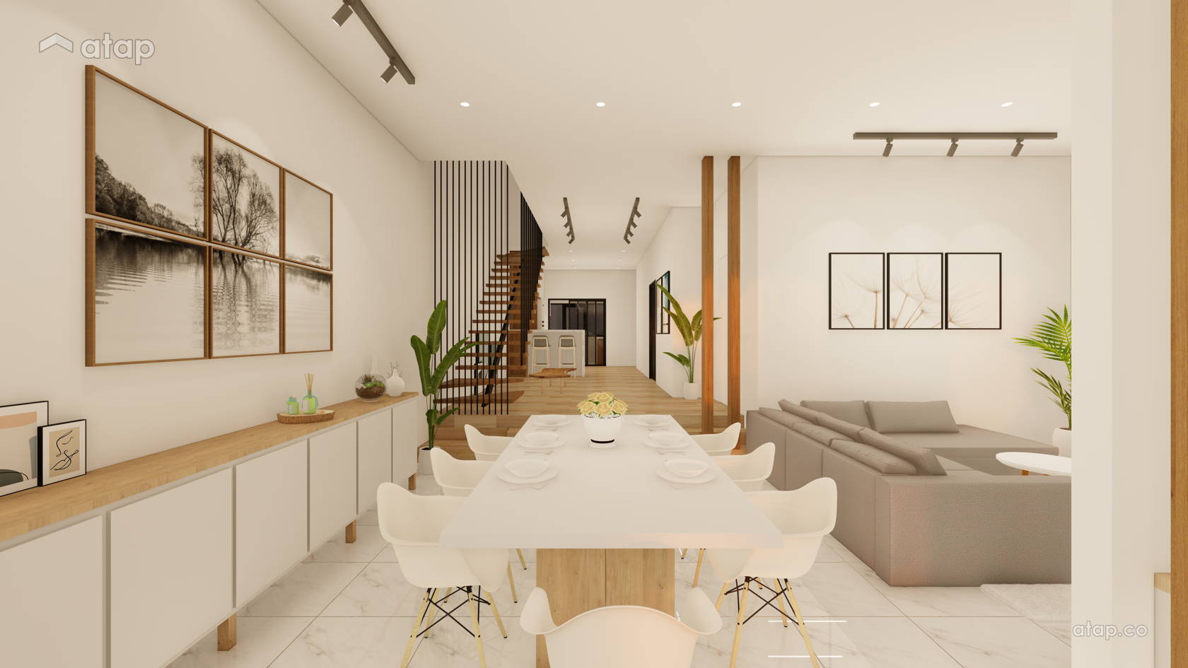 Modern Scandinavian Dining Room terrace design ideas & photos Malaysia ...