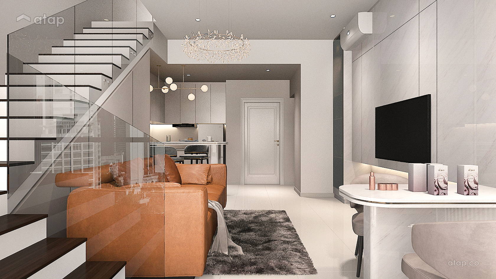 Contemporary Modern Foyer Living Room condominium design ideas & photos ...