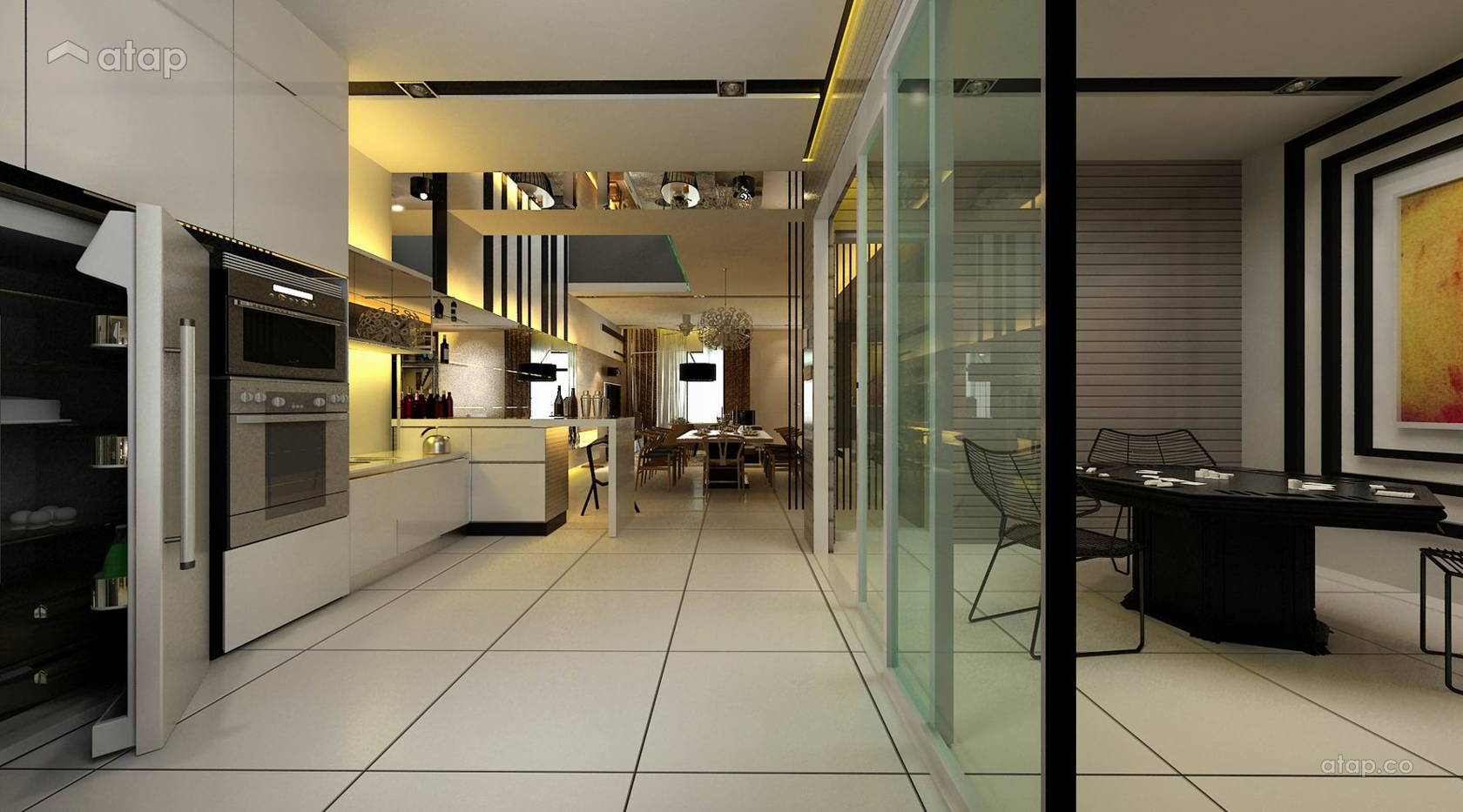 Contemporary Modern Kitchen Study Room terrace design ideas & photos ...