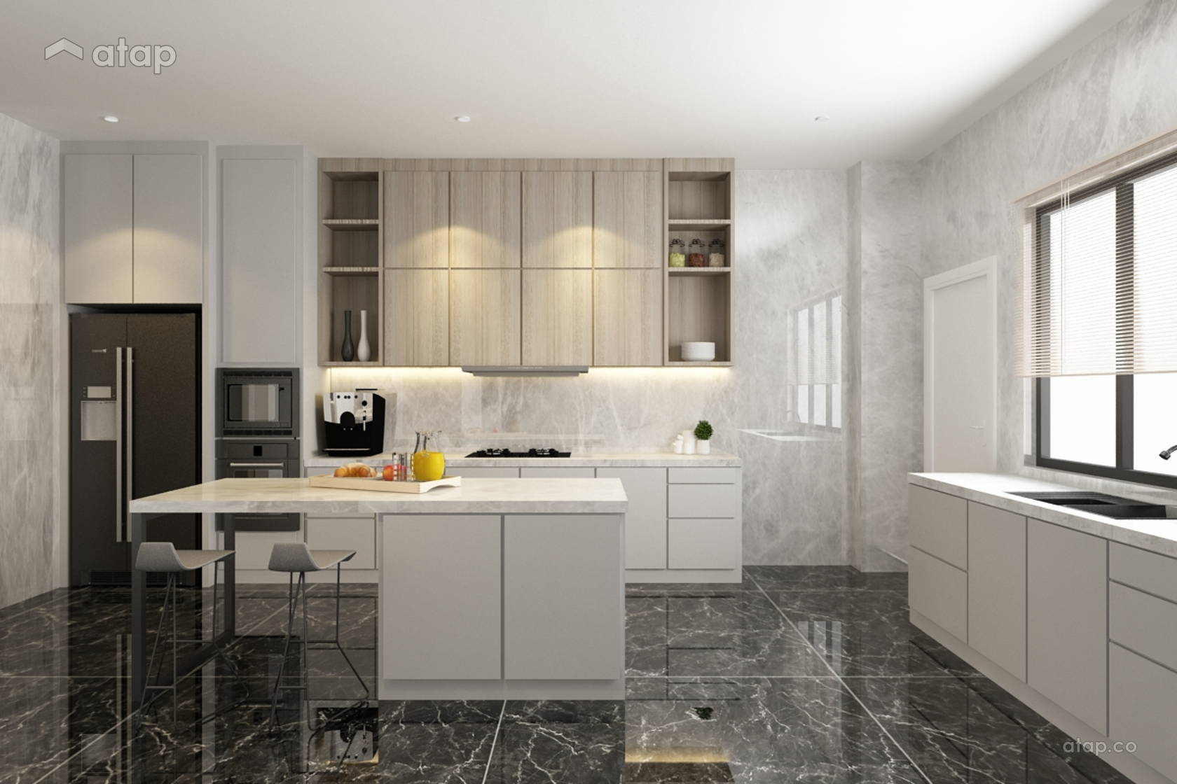 Contemporary Modern Kitchen semi-detached design ideas & photos ...