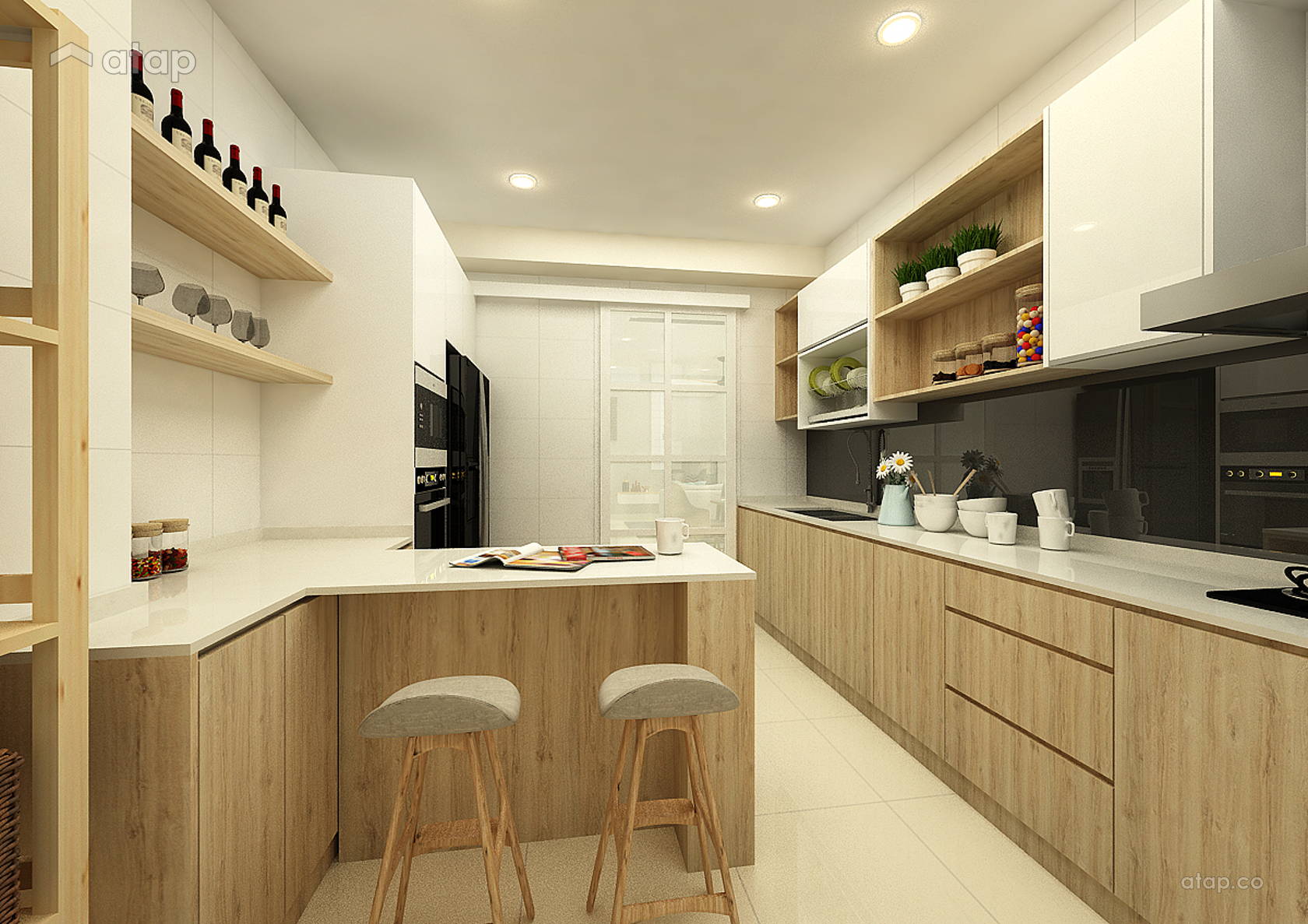 Contemporary Modern Kitchen semi-detached design ideas & photos ...