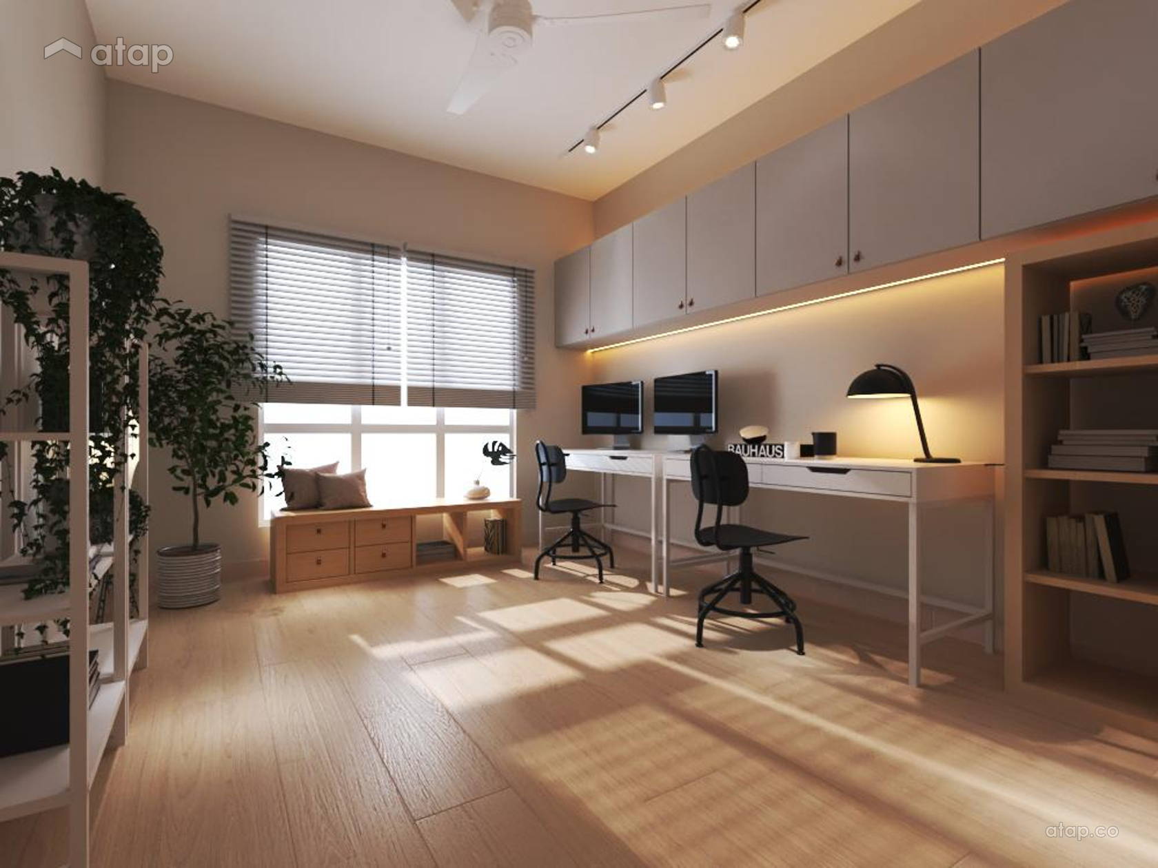 Minimalistic Scandinavian Study Room apartment design ideas & photos Malaysia | Atap.co