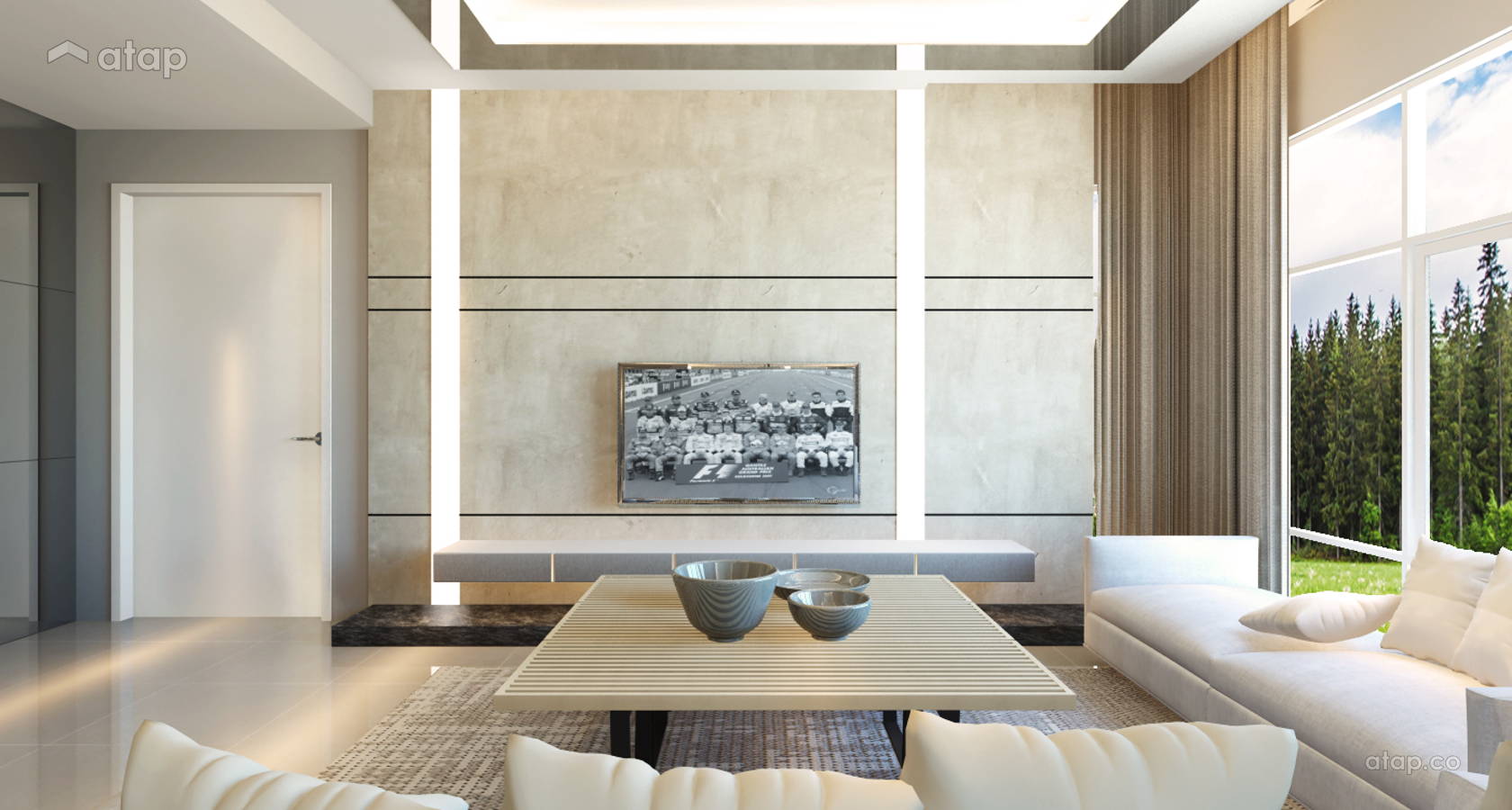 Contemporary Modern Living Room semi-detached design ideas & photos ...