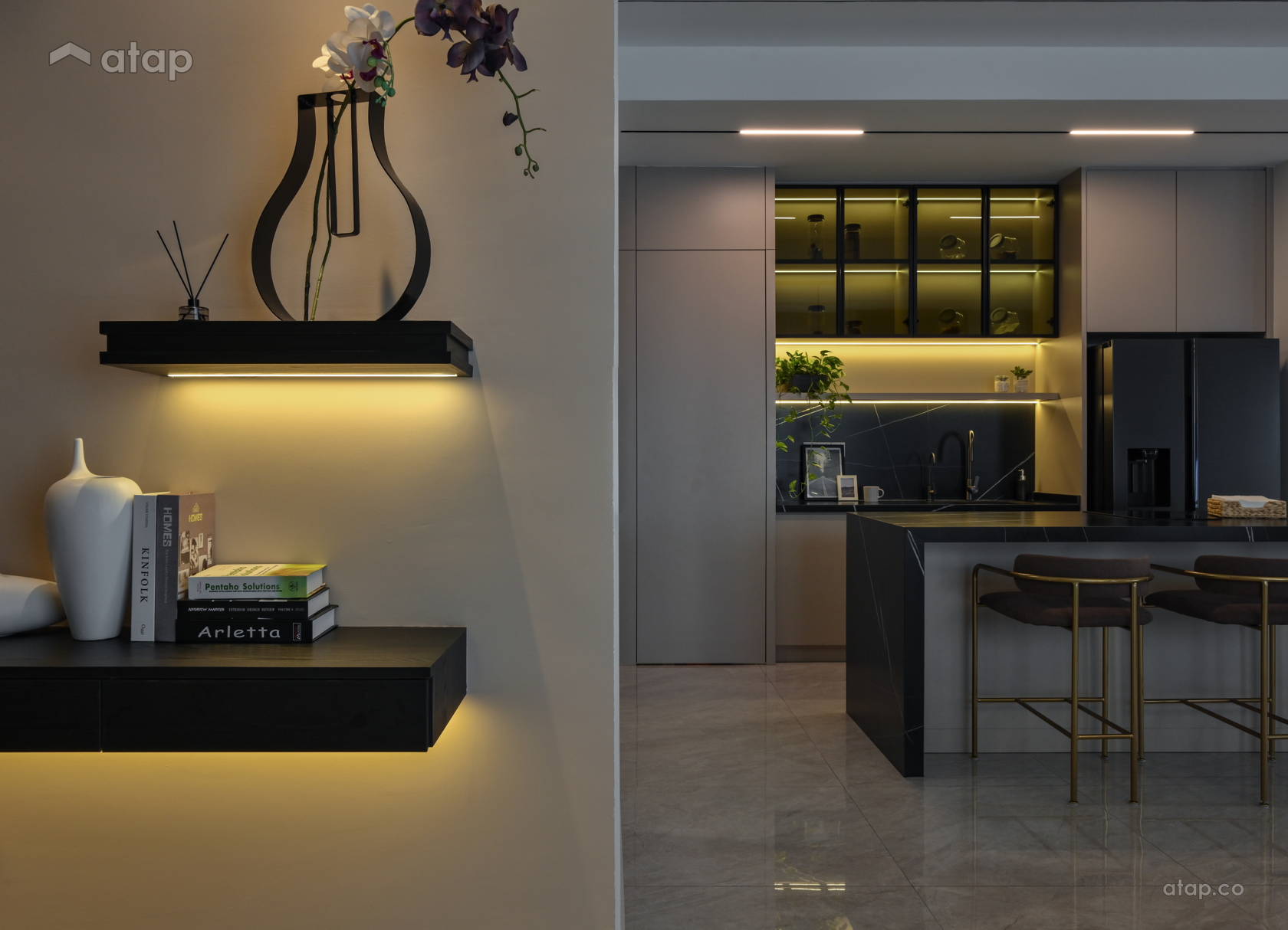 Contemporary Modern Foyer Kitchen semi-detached design ideas & photos ...