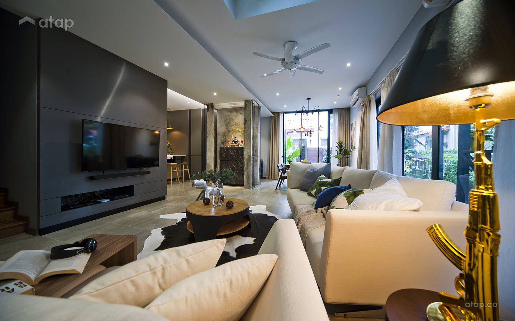 Contemporary Modern Living Room semi-detached design ideas & photos ...