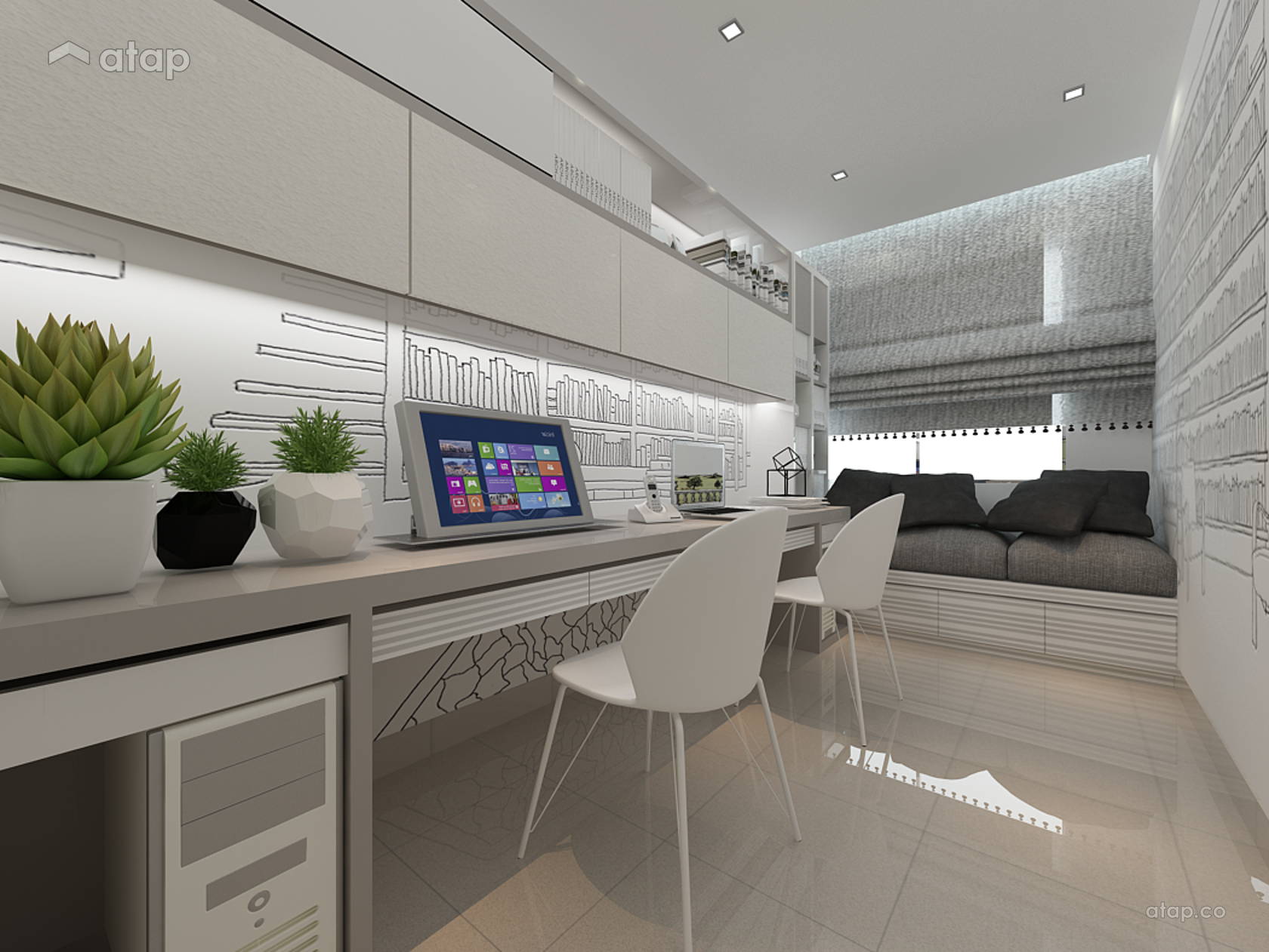 Contemporary Study Room terrace design ideas & photos Malaysia | Atap.co