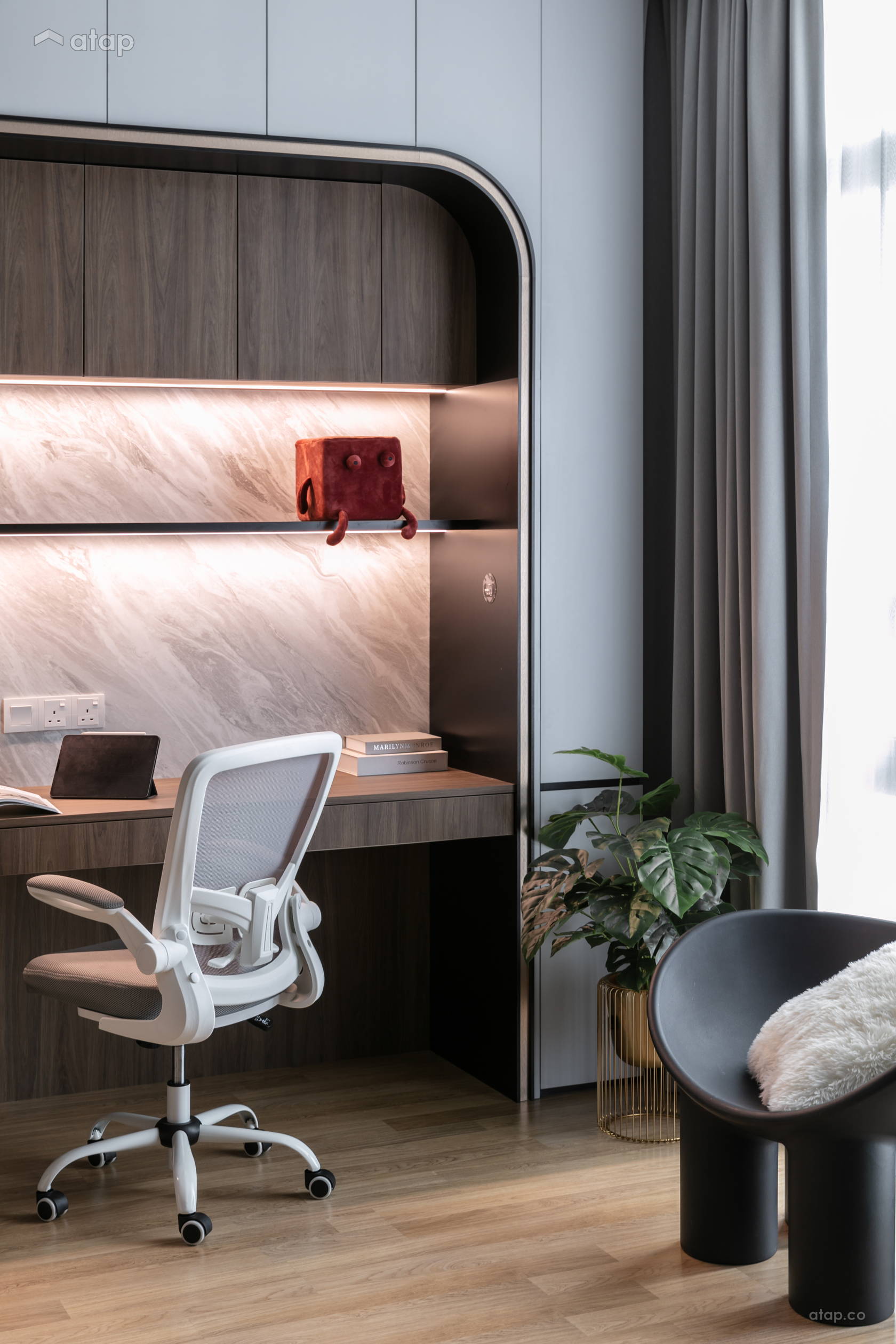 Contemporary Minimalistic Study Room bungalow design ideas & photos ...